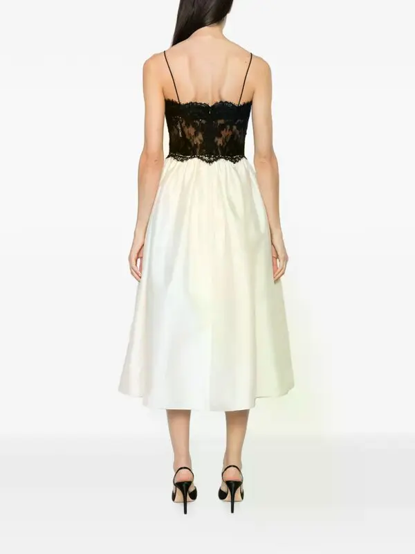 SELF-PORTRAIT Lace-bodice Flared Midi Dress