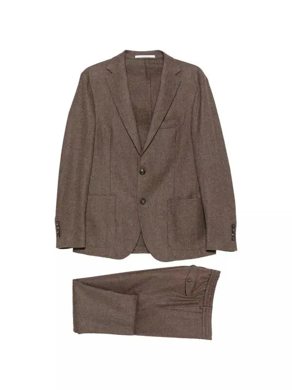 Eleventy Drawstring-waist Notched-lapels Suit