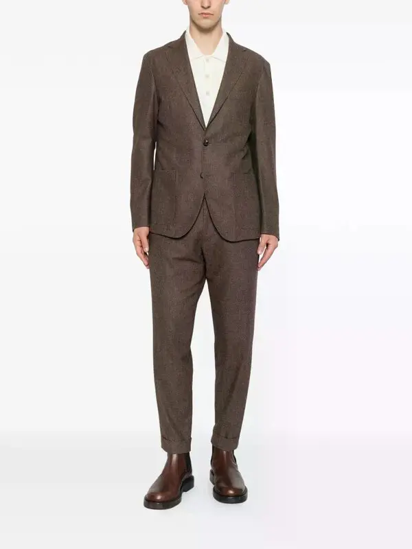 Eleventy Drawstring-waist Notched-lapels Suit