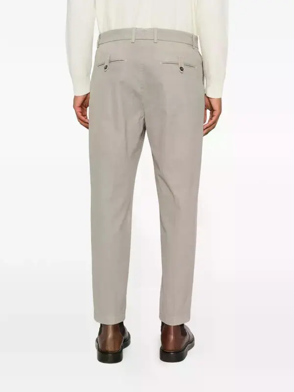 Eleventy Pleated Detail Twill Trousers - Green