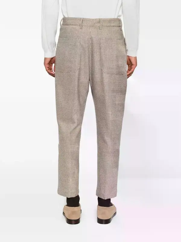 Eleventy Check-pattern Pleated Trousers