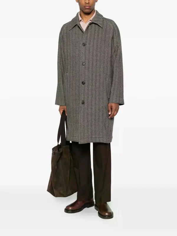 Eleventy Herringbone Cashmere Coat