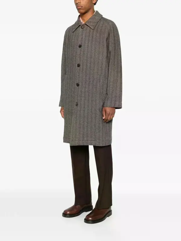 Eleventy Herringbone Cashmere Coat