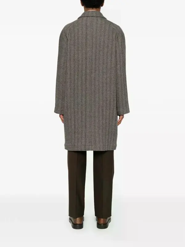 Eleventy Herringbone Cashmere Coat