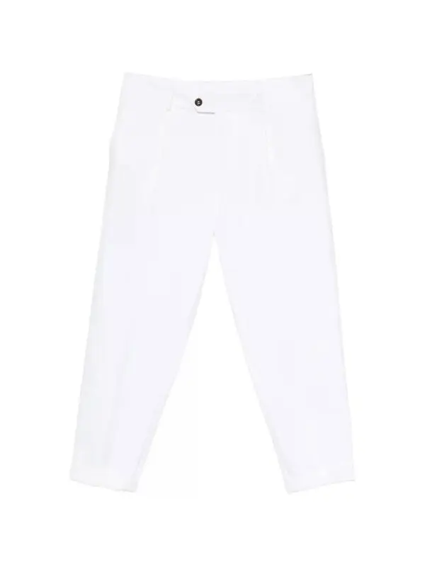 Eleventy Pleated-front Tailored Trousers - White