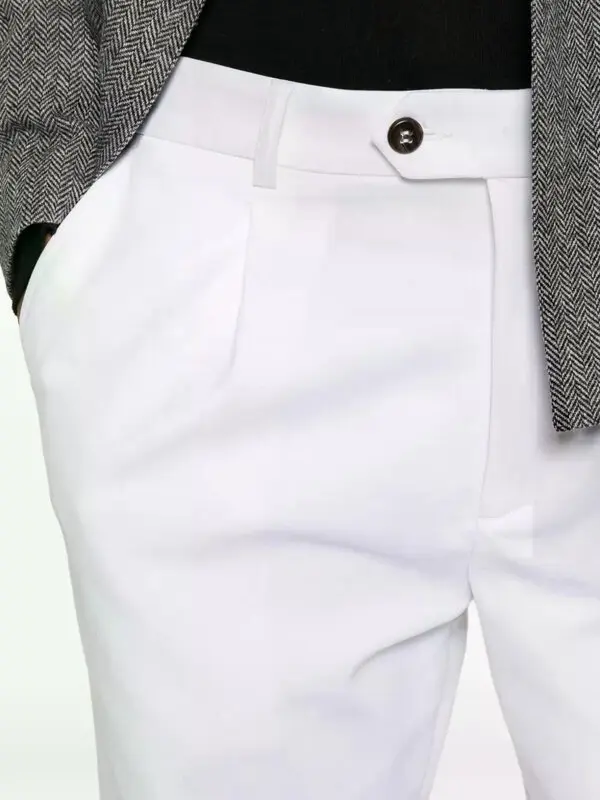 Eleventy Pleated Front Tailored Trousers - White