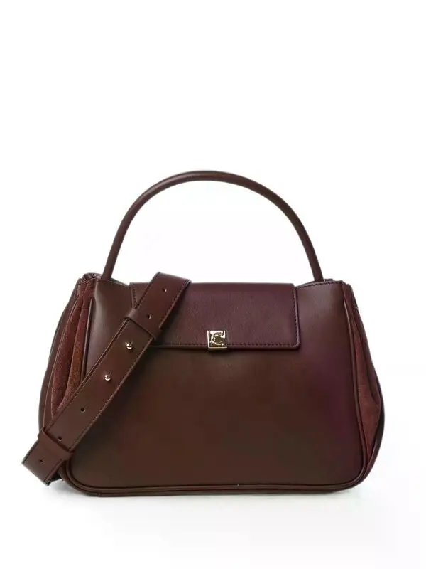 COCCINELLE Suede-panel Leather Tote Bag - Brown