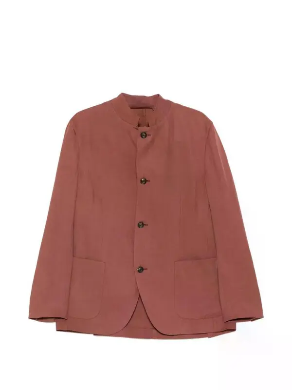 Eleventy Mandarin-collar Buttoned Jacket - Brown