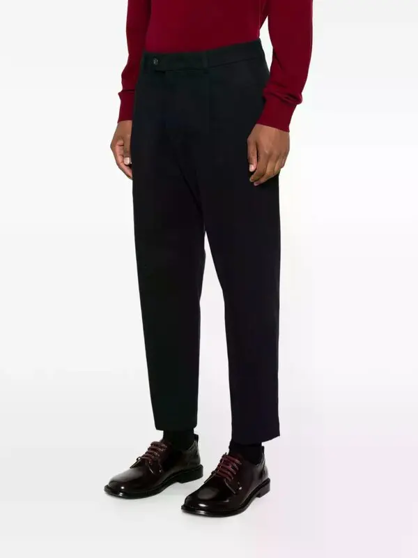 Eleventy Pleated Cotton-blend Trousers