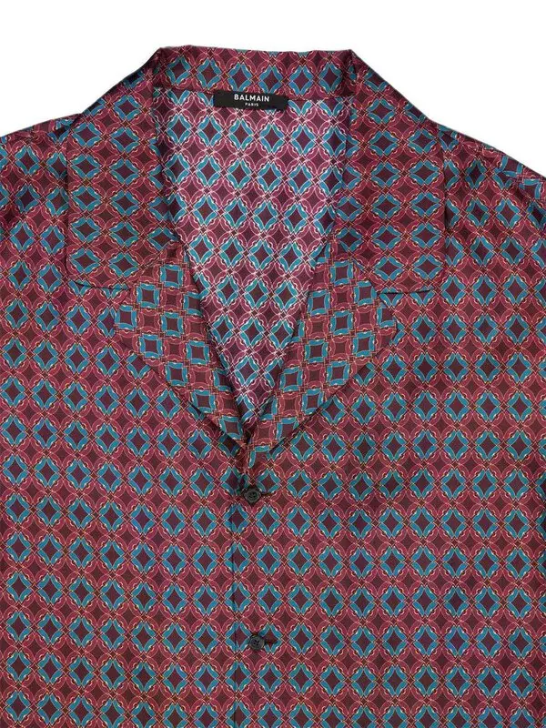 Balmain Geometric-print Silk Shirt