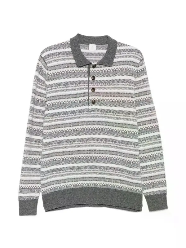 Eleventy Geometric-print Polo Shirt