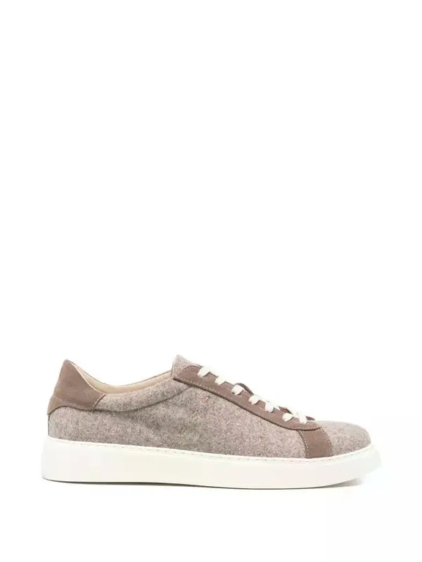 Eleventy Suede-trimmed Panelled Sneakers