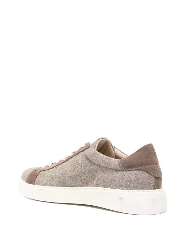 Eleventy Suede-trimmed Panelled Sneakers