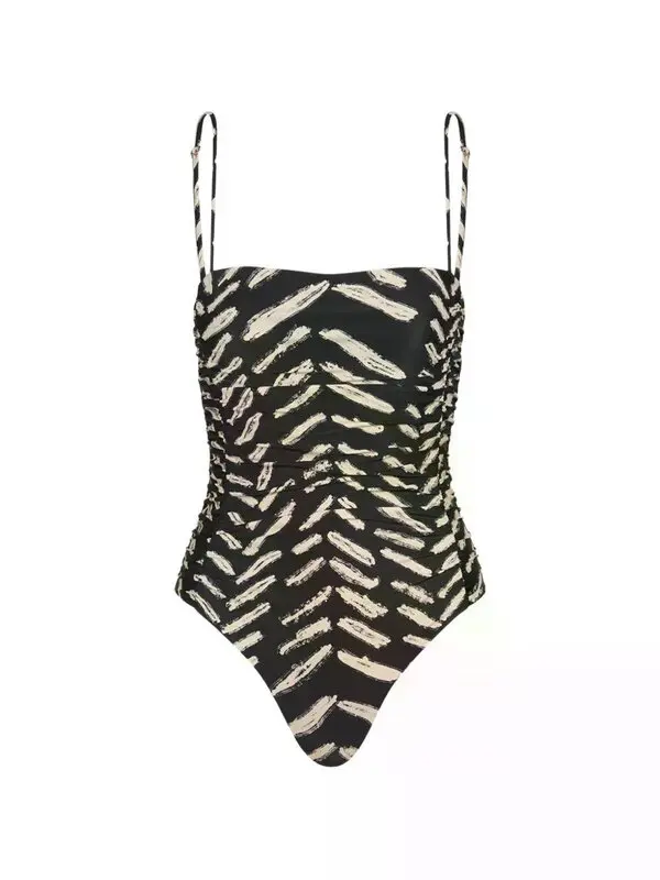 Johanna Ortiz Abstract Print Ruched Swimsuit