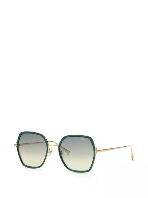 Chopard Octagon Geometric Frame Sunglasses - Green