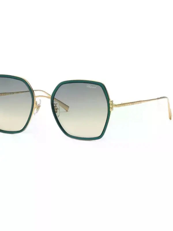 Chopard Octagon Geometric Frame Sunglasses - Green