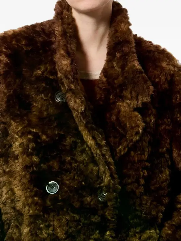 MARANT ETOILE Jya Double-breasted Faux Fur Coat
