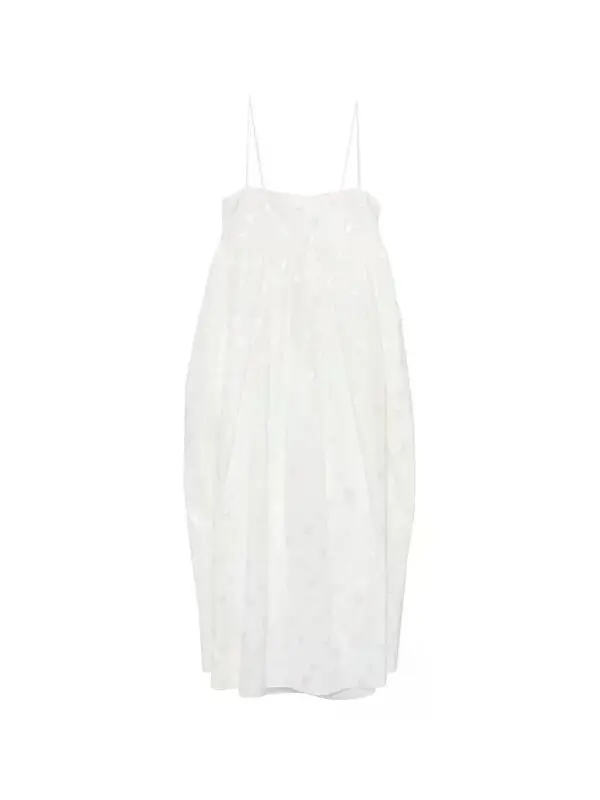 Cecilie Bahnsen Vilma Embroidered Bow Detail Dress - White