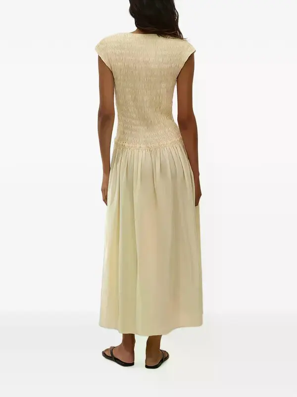 Faithfull The Brand Carmen Shirred V-neck Dress
