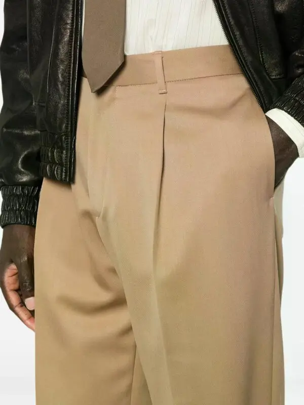 LARDINI Pleated Straight-leg Trousers