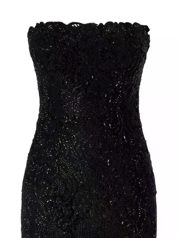 Ermanno Scervino Crystal-embellished Lace-knit Midi Dress