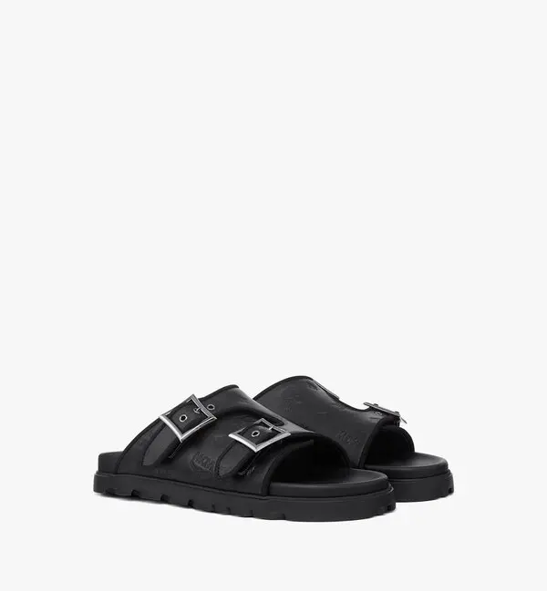 Mcm Sandals In Embossed Monogram Leather
