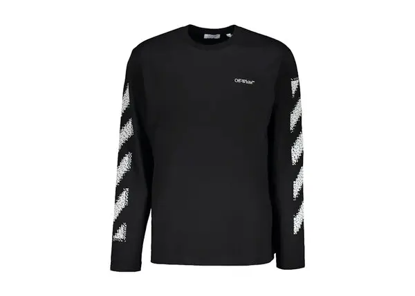 Off-White Pixel Diagonal Stripes Long Sleeve Tee Shirt