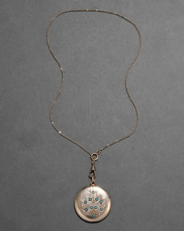 Alexis Bittar Antique Early 1900s 14k Fill With Iranian & Cultured Pearl Locket Pendant Necklace - Gold