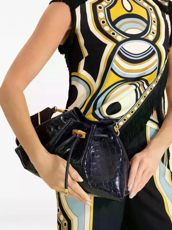 JIMMY CHOO Bon Bon Crocodile-effect Leather Shoulder Bag