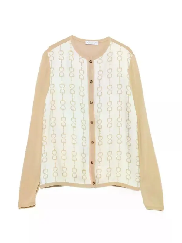 Celine 2000 Chain-print Cardigan - Neutrals