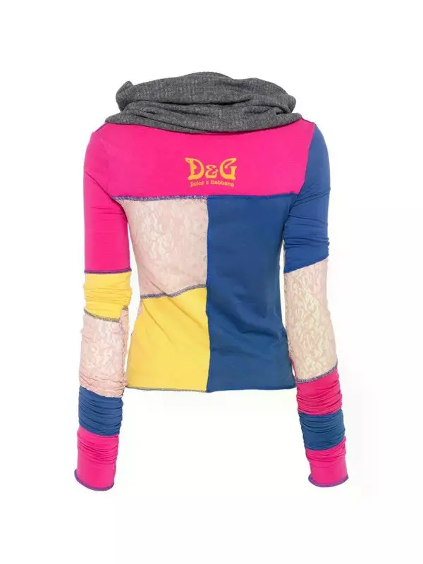 Dolce & Gabbana 2000 Patchwork Cowl-neck Top
