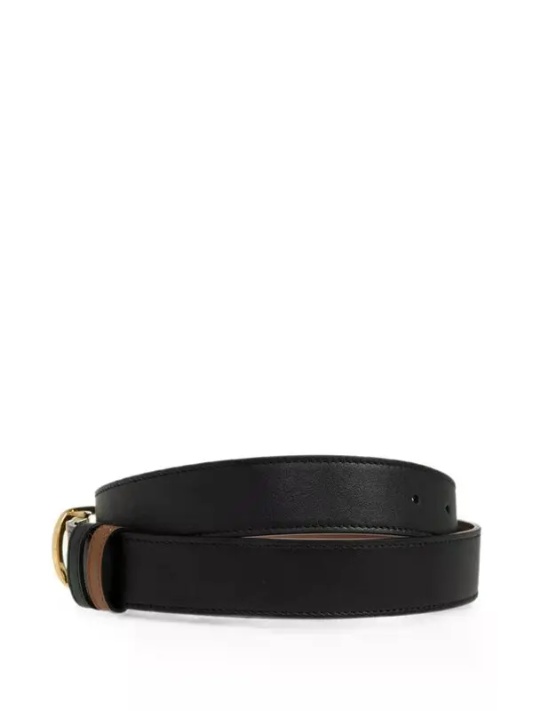 Valentino Garavani Vlogo Leather Belt - Black