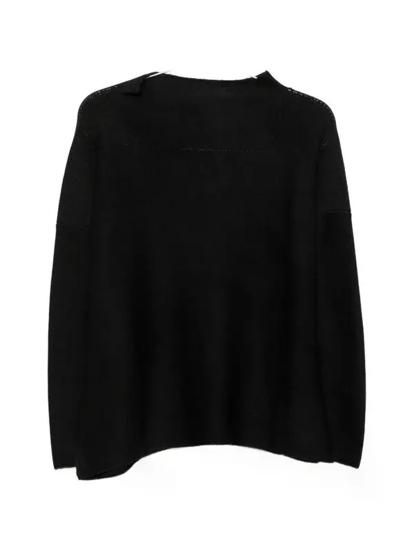 DANIELA GREGIS Fine-knit Drop-shoulder Knit - Black