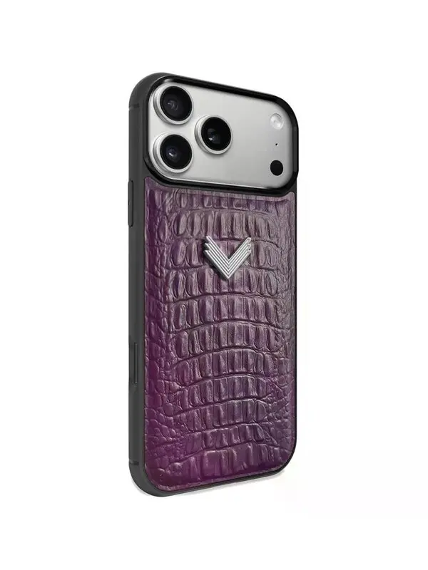 VELANTE Alligator-effect Leather Iphone 17 Pro Phone Case - Purple