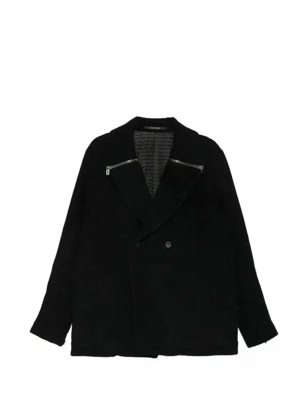 D HYGEN Tweed Peacoat - Black