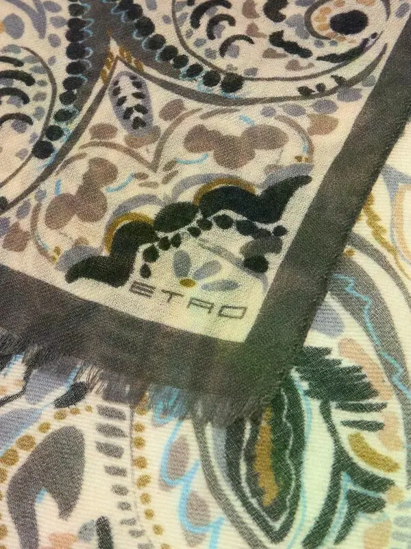 Etro Paisley-print Fringed Scarf - Neutrals