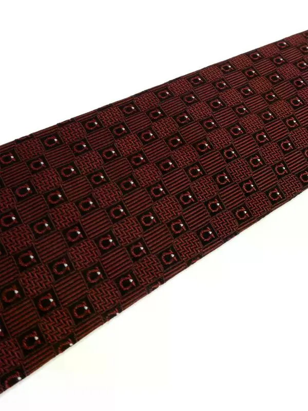 FERRAGAMO Gancini Jacquard Silk Tie