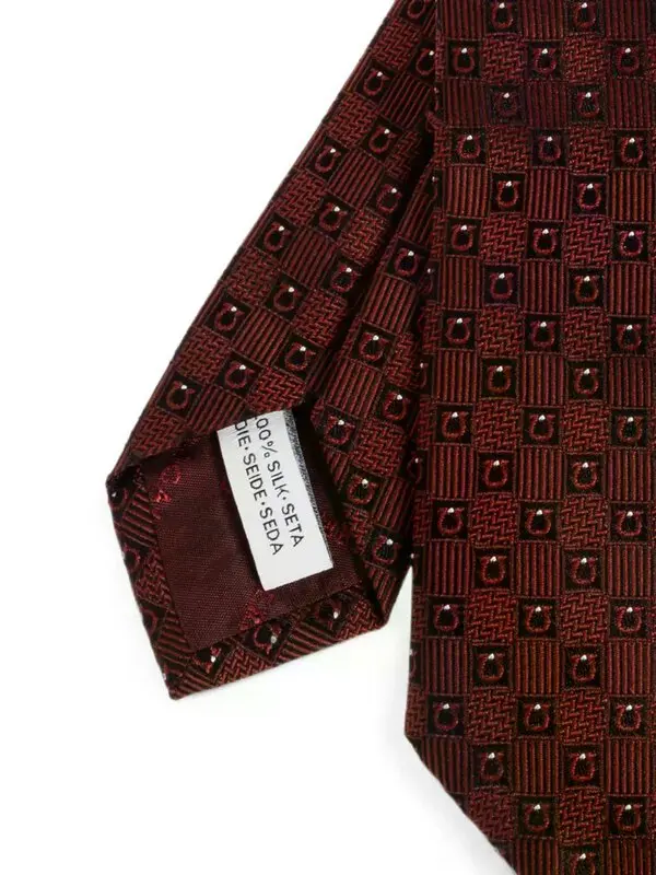 FERRAGAMO Gancini Jacquard Silk Tie