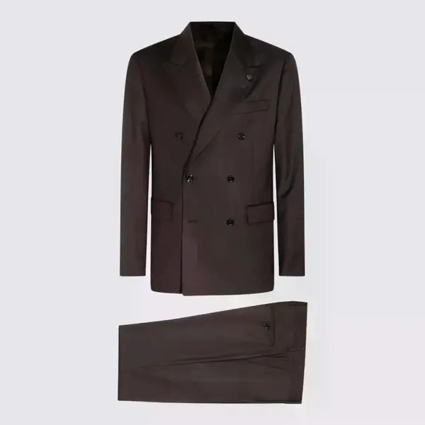LARDINI Double-breasted Suit - Brown