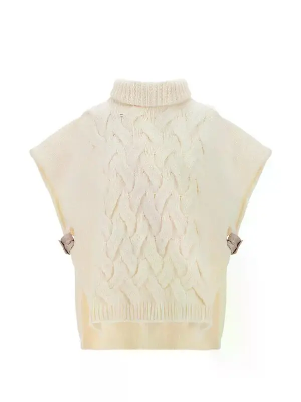 Herno Resort Cable-knit Turtleneck Cape