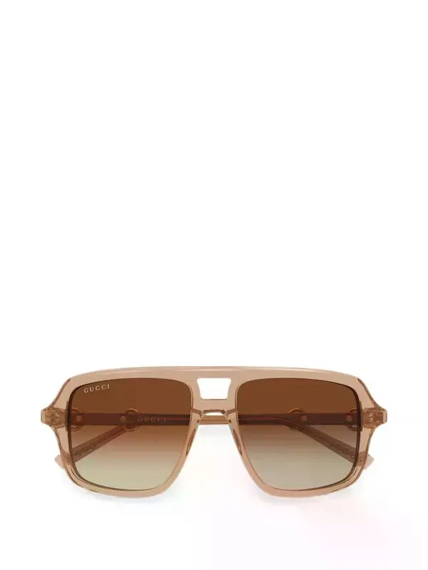 Gucci Horsebit Pilot-frame Sunglasses - Neutrals