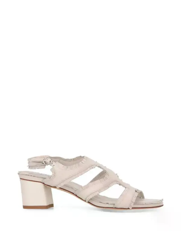 TOD'S Fringed Cut-out Sandals - White