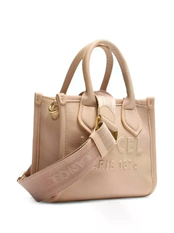 LANCEL Logo-embossed Grained Leather Tote Bag - Neutrals