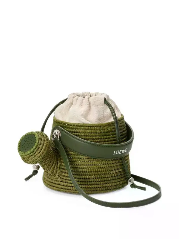 Loewe Raffia And Calfskin Watering Can Bag