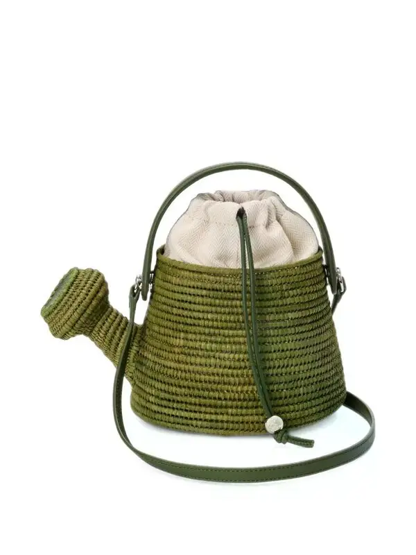 Loewe Raffia And Calfskin Watering Can Bag