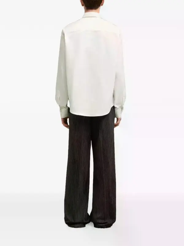 AMI Paris Cotton Shirt With De Coeur Embroidery