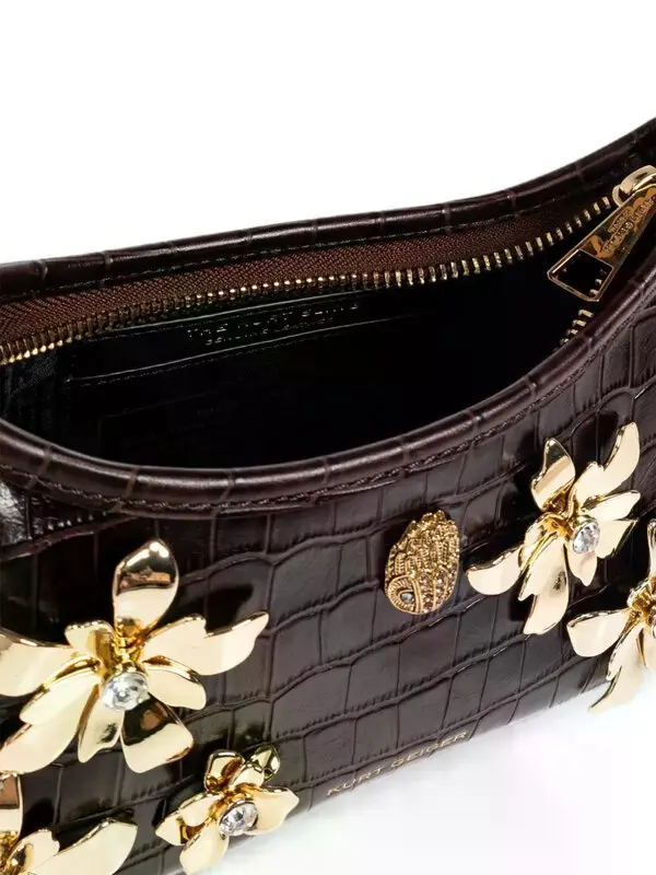 Kurt Geiger Sling Flowers Croc-effect Shoulder Bag