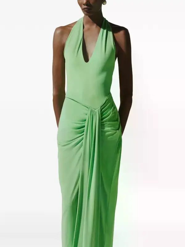 BAOBAB Donatella Ruched Maxi Dress - Green