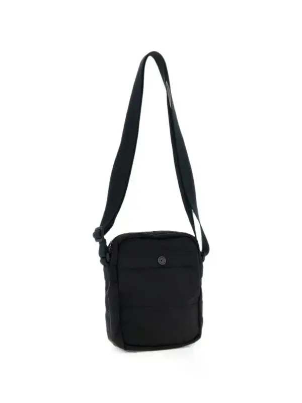 Stone Island Logo Patch Cross Body Messenger Bag - Black