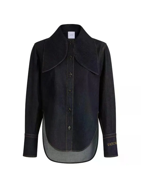 PATOU Bow-collar Denim Shirt